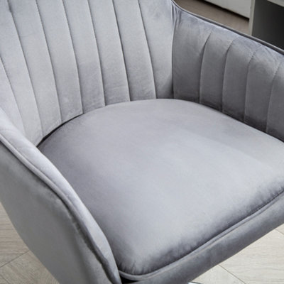 HOMCOM Office Chair, Swivel Desk Chair w/ Adjustable Height, Grey