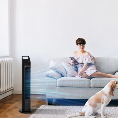 HOMCOM Oscillating Tower Fan Floor Fan with 7.5H Timer for Home Office ...