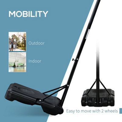 HOMCOM Outdoor Adjustable Basketball Hoop Stand w/ Wheels and Stable ...