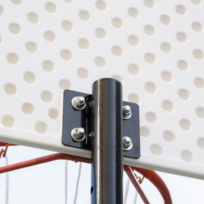 HOMCOM Outdoor Adjustable Basketball Hoop Stand w/ Wheels and Stable ...