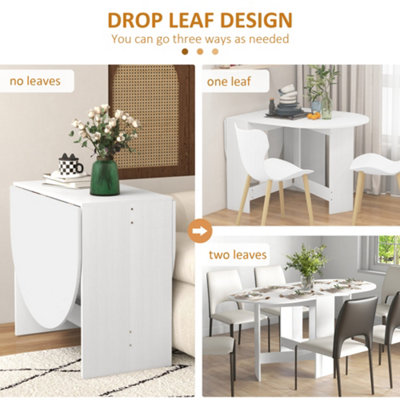 HOMCOM Oval Kitchen Table for Dining Room, Small Spaces, Ash Wood-Effect