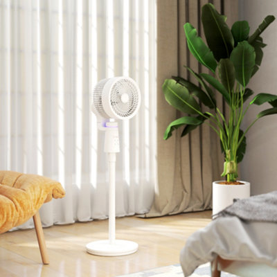 HOMCOM Pedestal Fan, Air Circulation Fan with Oscillating, Tilt, White