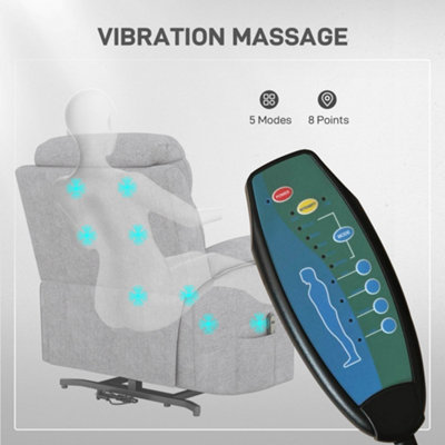 HOMCOM Power Lift Chair Electric Riser with Remote and Massage, Grey