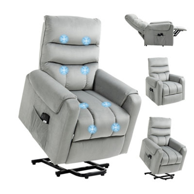 HOMCOM Power Lift Chair, Rise and Recliner Chair with Remote Control, Grey