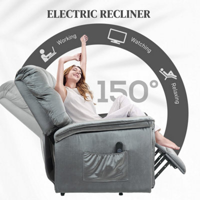 HOMCOM Power Lift Recliner Chair for Elderly w/ Remote Control, Dark Grey