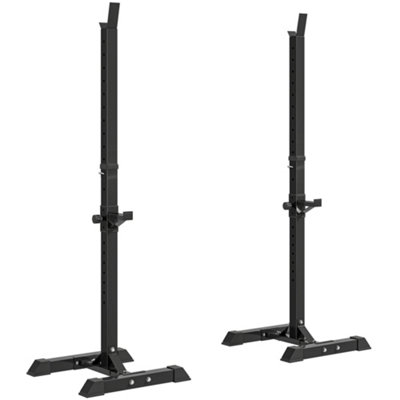 HOMCOM Power Rack Weight Stand Bar Barbell Squat Stand Spotter, for ...