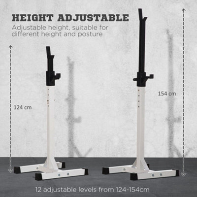 HOMCOM Power Rack Weight Stand Bar Barbell Squat Stand Spotter for Home ...