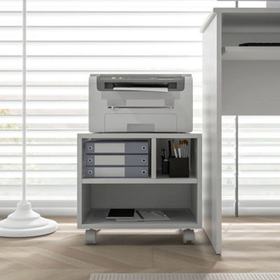 HOMCOM Printer Stand with Storage Printer Cart on Wheels for Home ...