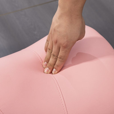 HOMCOM PU Leather Saddle Stool w/ Moulded Padded Seat Adjustable Height ...