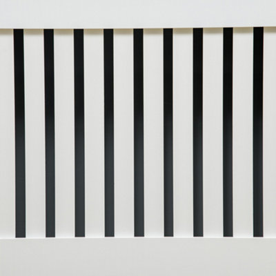 HOMCOM Radiator Cover Painted Slatted MDF Cabinet Lined Grill 172x19x81cm