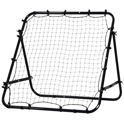 HOMCOM Rebounder Net Kids Adults Football Training Aid Adjustable Black