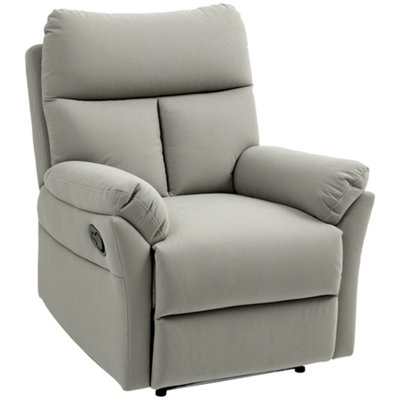 HOMCOM Recliner Armchair, Reclining Chair with Adjustable Leg Rest Grey