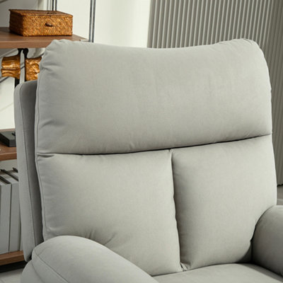 HOMCOM Recliner Armchair, Reclining Chair with Adjustable Leg Rest Grey