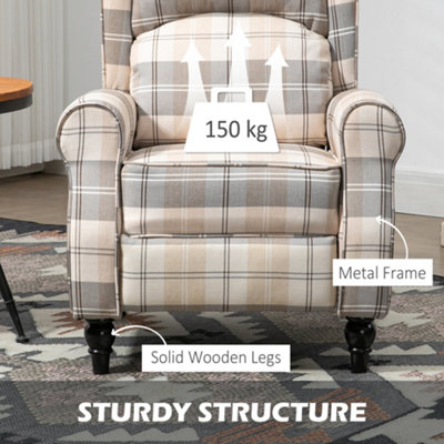 HOMCOM Recliner Chair for Living Room Wingback Chair with Padded ...