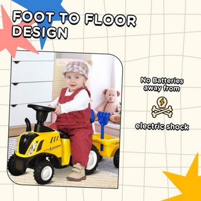 HOMCOM Ride On Tractor Toddler Walker Foot To Floor Slider 12-36 Months ...