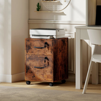 HOMCOM Roll File Cabinet w/ Drawer, Hanging File Folder Organizer ...