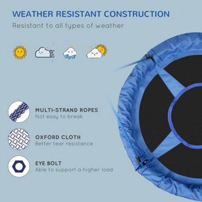 HOMCOM Round Swing Kids Game Spin Rope Playground Steel Playroom