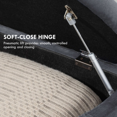 HOMCOM Semi-Circle Storage Ottoman Bench Tufted Upholstered Grey