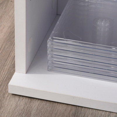 HOMCOM SET OF 2 CD STORAGE UNITS WITH ADJUSTABLE SHELVES WHITE
