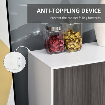 HOMCOM Side Cabinet with 2 Door Cabinet and 2 Drawer for Home Office ...