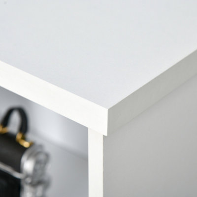 HOMCOM Simple Modern 4-Compartment Low Bookcase w/ Shelves Cube Display ...