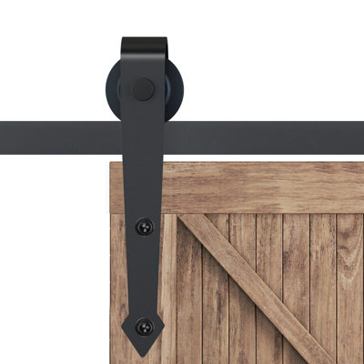 HOMCOM Sliding Wood Barn Door Track System Kit Hardware Set Stainless Steel