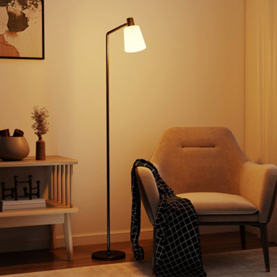 HOMCOM Standing Lamp with Rotatable Head, Modern Floor Lamp, Black
