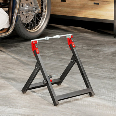HOMCOM Steel Motorcycle Wheel Balancer Truing Stand with Spoke Wrench ...