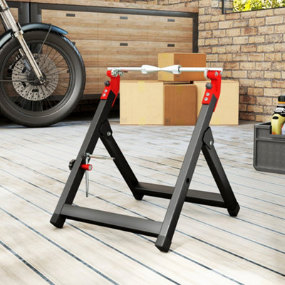 HOMCOM Steel Motorcycle Wheel Balancer Truing Stand with Spoke Wrench ...