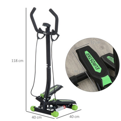 HOMCOM Stepper Step Machine w/ Resistance Bands Fitness Exercise Workout