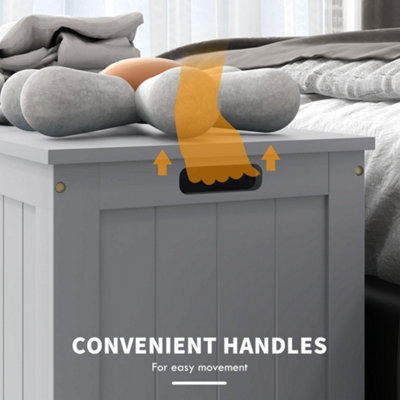 HOMCOM Storage Chest with 2 Safety Hinges, Storage Bench for Living Room