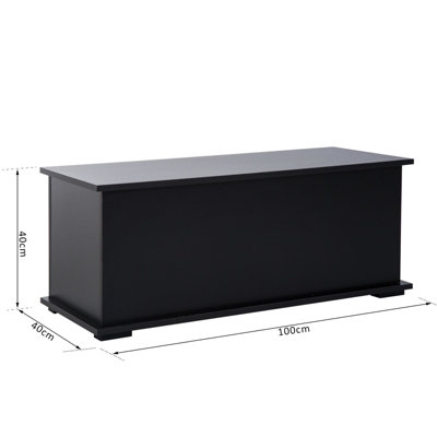 HOMCOM Storage Chest With Lid, 113L Storage Box, Black