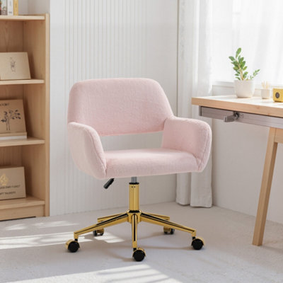 HOMCOM Swivel Office Chair, Vanity Desk Chair with Adjustable Height ...