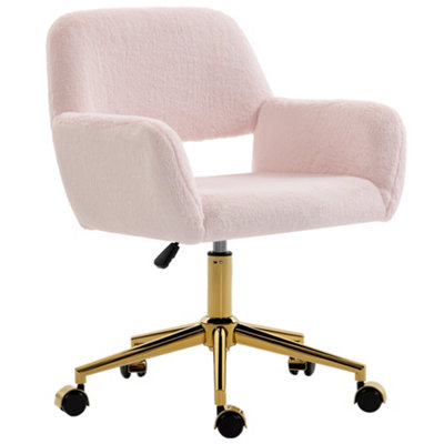 HOMCOM Swivel Office Chair, Vanity Desk Chair with Adjustable Height ...