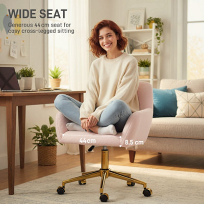 HOMCOM Swivel Office Chair, Vanity Desk Chair with Adjustable Height ...