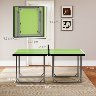 HOMCOM Tennis Table Ping Pong Foldable with Net Game Steel 182cm Indoor ...