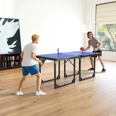 HOMCOM Tennis Table Ping Pong Foldable with Net Game Steel 183cm Indoor ...