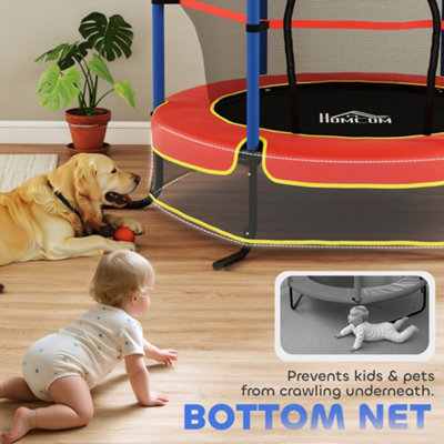 HOMCOM Trampoline for Kids w/Enclosure Net Built-in Zipper 3-10 Year
