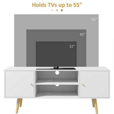 HOMCOM TV Unit Cabinet for TVs up to 55 Inches W/ Shelves and Cupboards ...