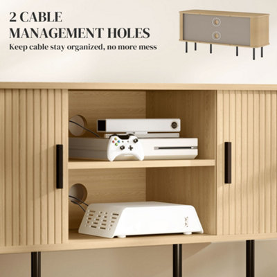 HOMCOM TV Unit for Living Room, TV Stand, Oak Tone