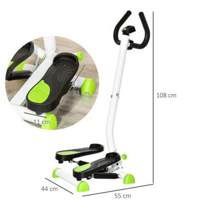HOMCOM Twister Stepper Step Machine w/ LCD Screen, White