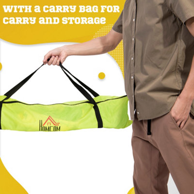 HOMCOM Two Football Goal Nets, Football Equipment w/ Carry Bag, Yellow