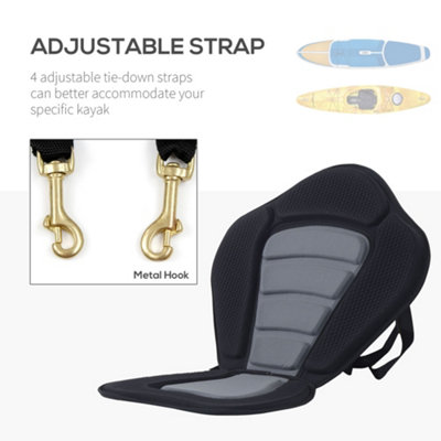HOMCOM Universal Kayak Seat Sit On Top Canoe Back Rest Detachable ...