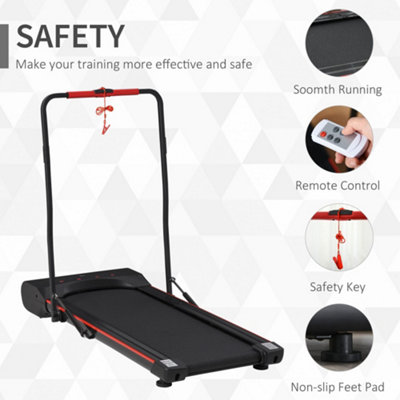 HOMCOM Walking Machine w/ LED Display & Remote Control Exercise Jogging ...