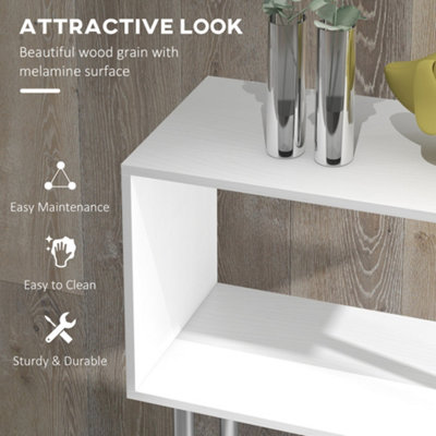 HOMCOM Wooden Storage Display Unit Bookshelf Bookcase Dividers S Shaped ...