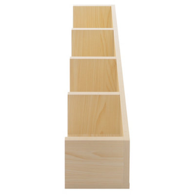 HOMCOM Wooden Wall-Mounted Storage Media Display Shelf Center Rack, Natural