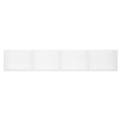 HOMCOM Wooden Wall-Mounted Storage Media Display Shelf Center Rack, White
