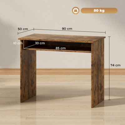HOMCOM Writing Table Computer Desk Study Workstation Storage Home Office