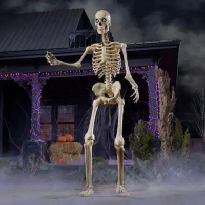 Home Accents Holiday 12ft Standing Giant Halloween Skeleton with LCD ...