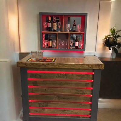 Home Bar - Modern Reclaimed Led Indoor Drink Bar